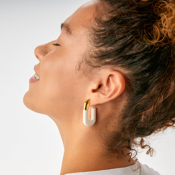 Lorde Link Earrings in Scarlet